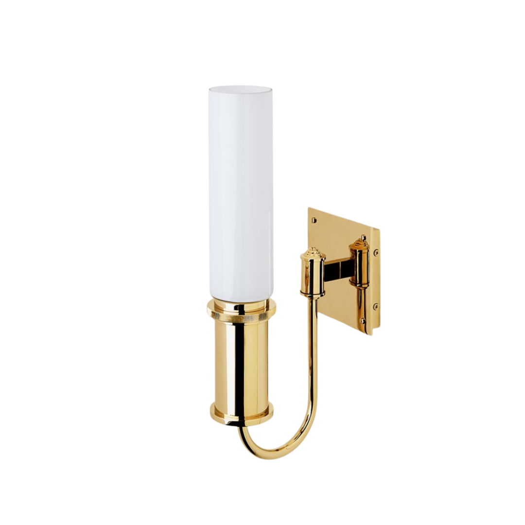 Waterworks Henry Chronos Wall Mounted Single Swing Arm Sconce with Gla ...