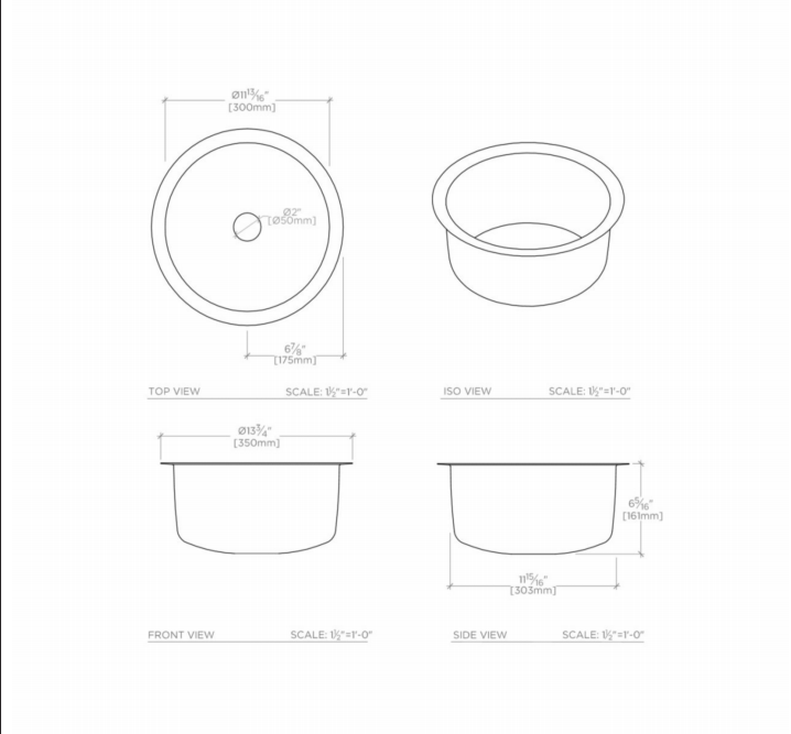 Waterworks Normandy 13 3/4" x 13 3/4" x 6 5/16" Hammered Copper Round ...