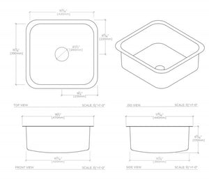Waterworks Normandy 18 1/2" x 17 5/16" x 6 11/16" Hammered Copper Squa