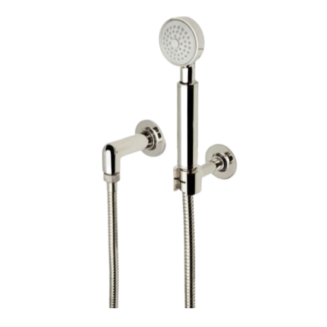 Waterworks Bond Handshower on Hook in Matte Nickel | Brass Showerhead